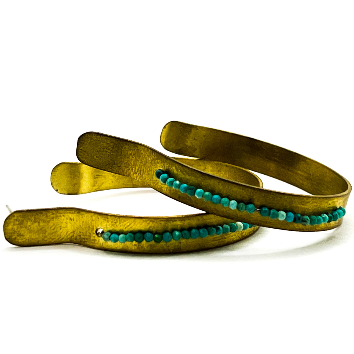 Post Hoop Earrings - Turquoise – Eric Silva Design